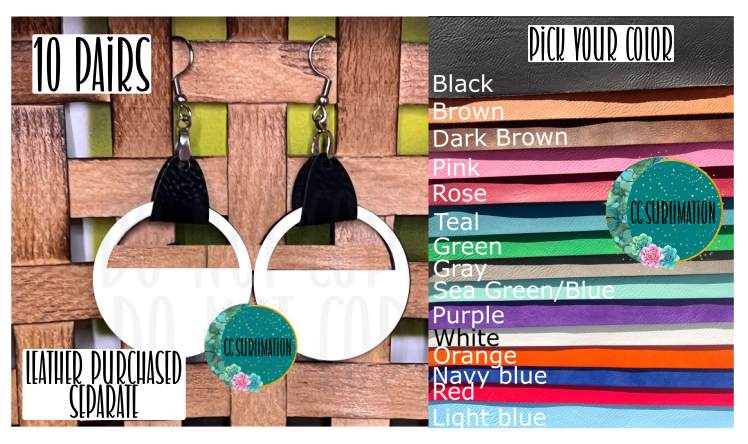 MDF - Half circle faux leather earrings - 10 pairs – GGSublimation