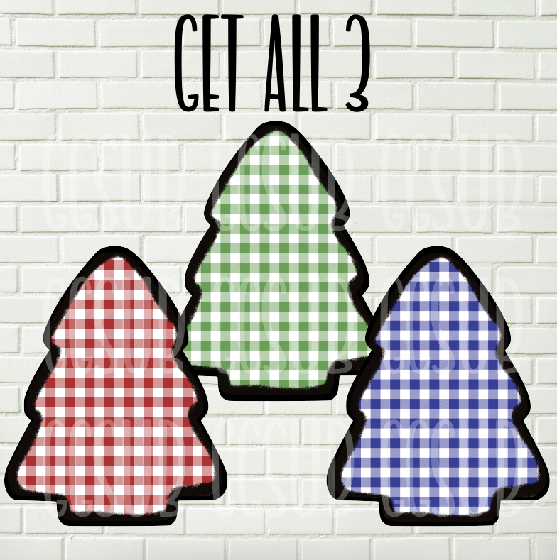 Digital design- Plaid chubby tree set – GGSublimation
