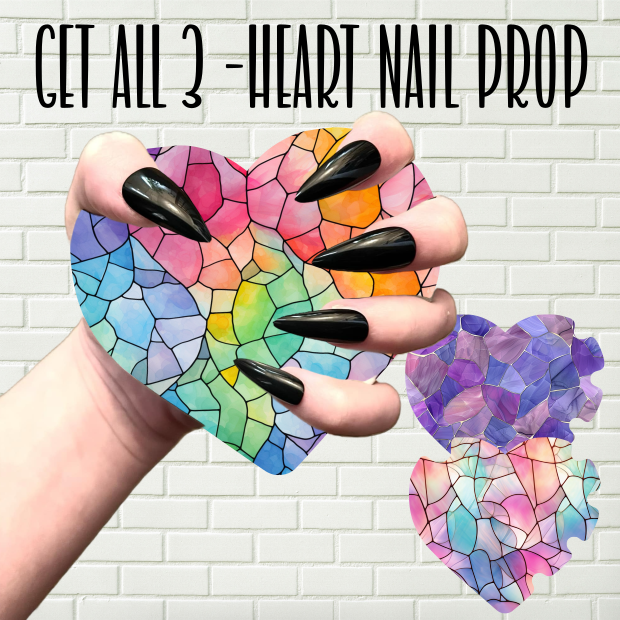 Digital design - 3 set heart nail prop bundle – GGSublimation