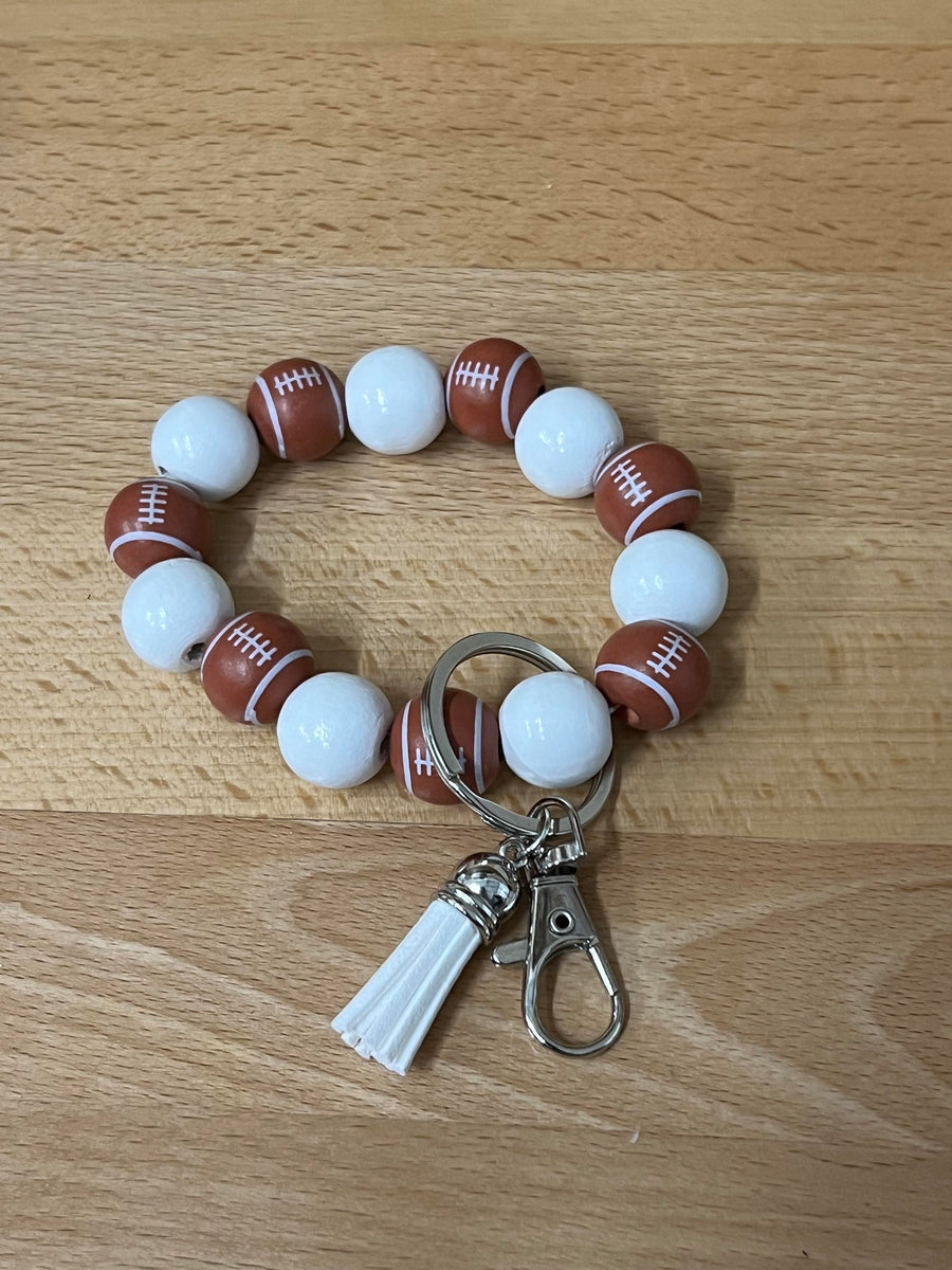 Sports bracelet - Football with a 2-inch double sided mdf round ...