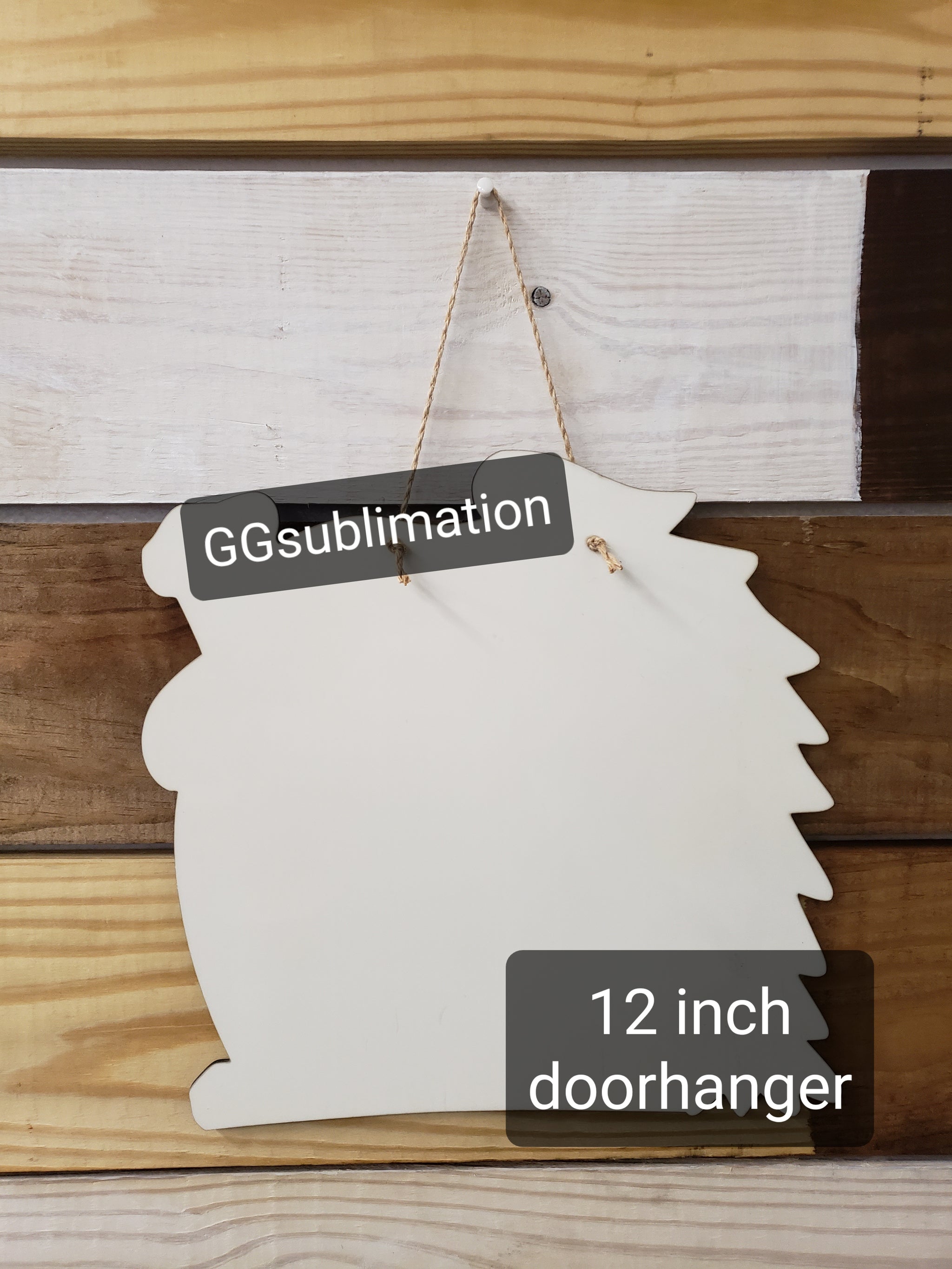 MDF - Gingerbread house with tree door hanger with holes 4 sizes to ch ...